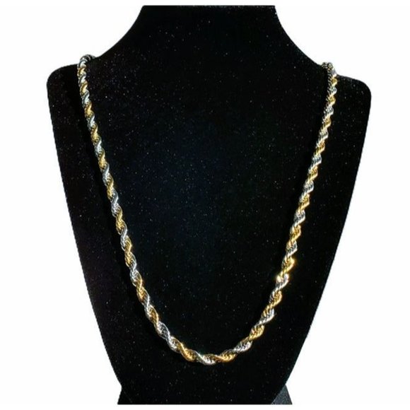 Accessories | 3 Mens 18k Gold Diamond Cut Rope Chain Necklace Two Tone ...